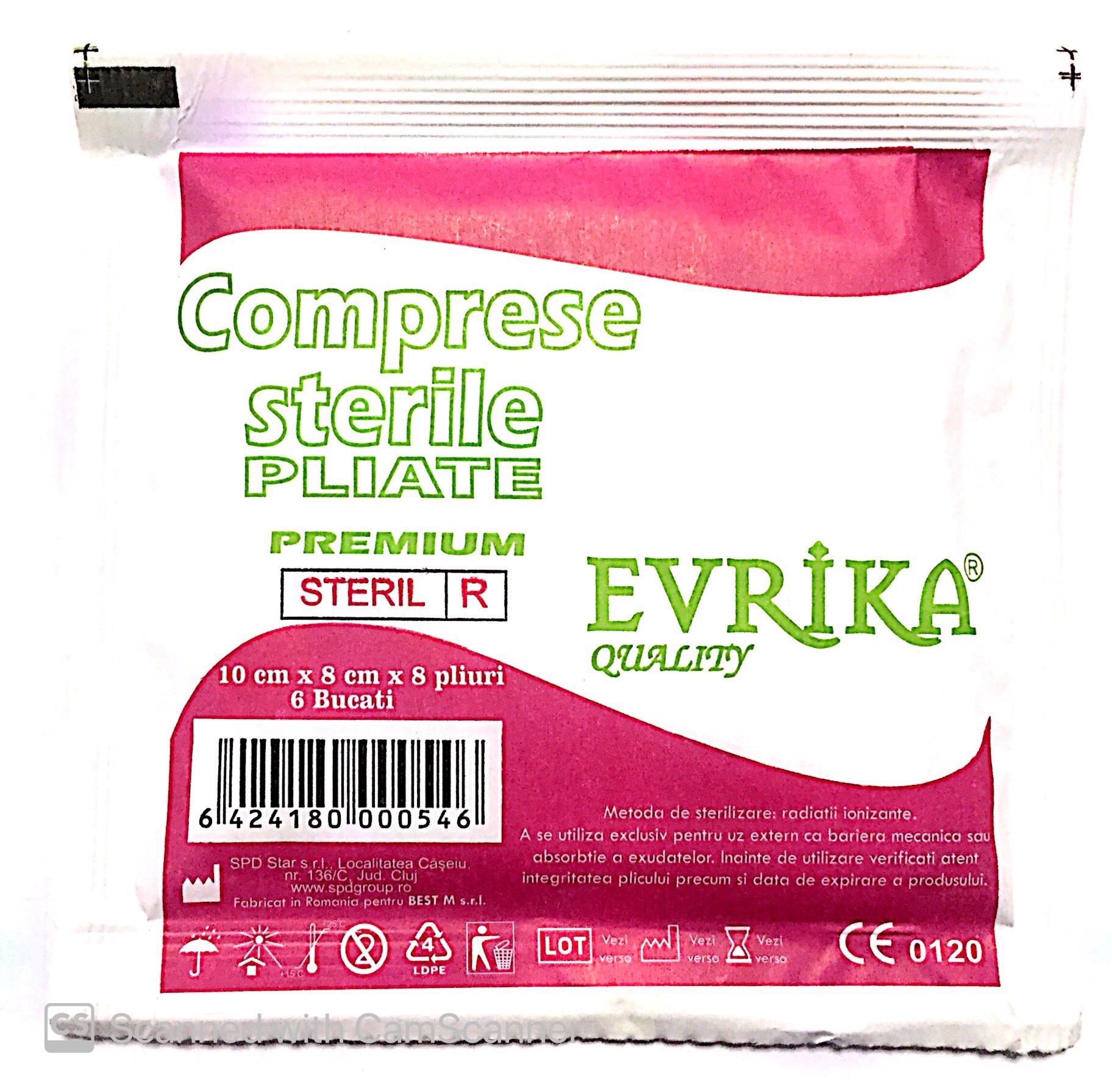 Comprese sterile pliate PREMIUM Evrika Quality 10cm x 8cm x 8 pliuri ...