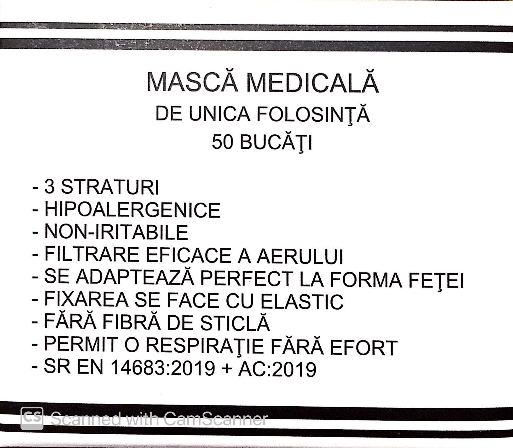 Masca medicala de unica folosinta 50 buc | Ortoshop.ro Produse tehnico ...